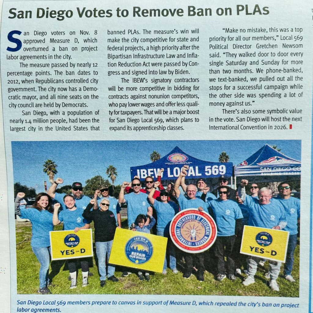 San Diego Votes to Remove Ban on PLAs - IBEW International Brotherhood ...